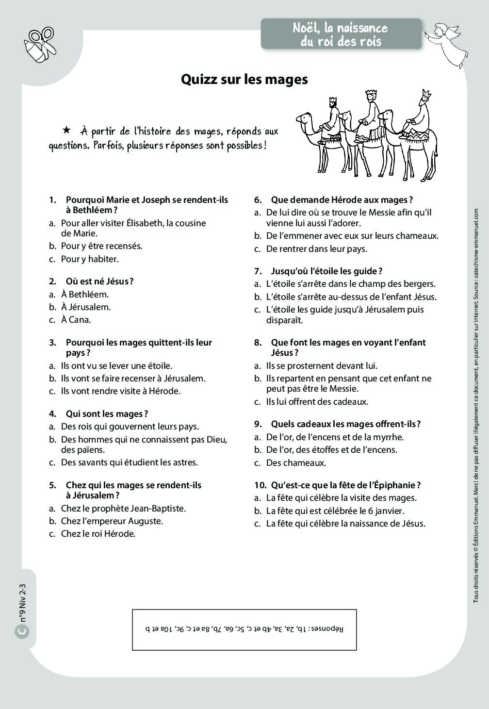 Quizz sur les mages - Catéchisme Emmanuel